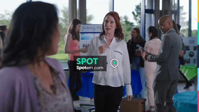 Zara Tweed Trim Shirt worn by Christine (Geri Hall) as seen in Astrid ...