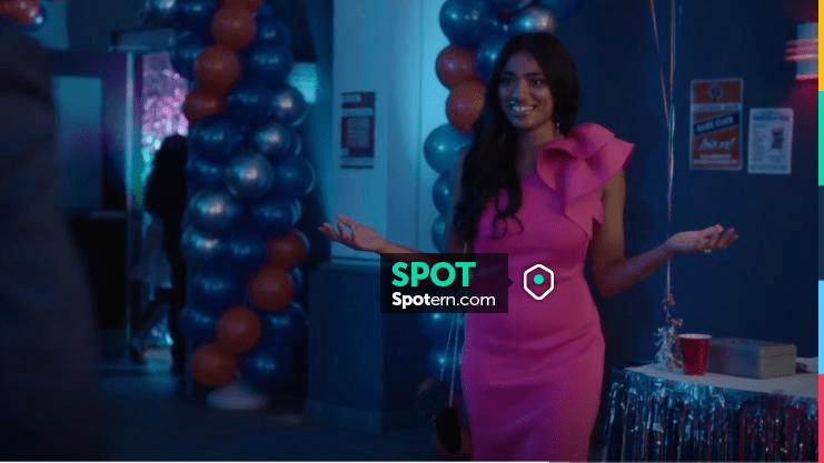 Eliza J One-shoulder Scuba Crepe Cocktail Dress In Hot Pink worn by ...