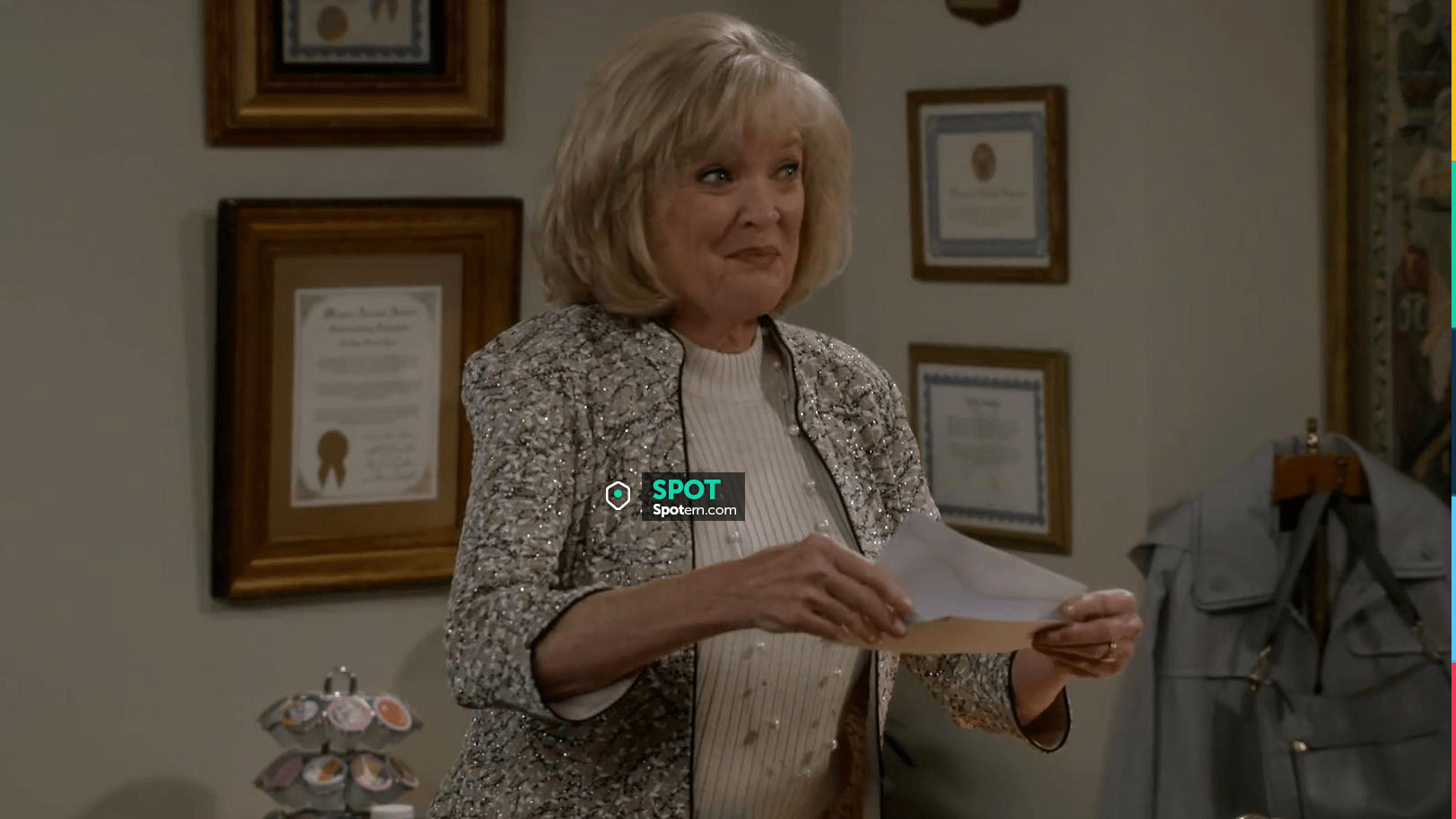 Alex Evenings Print­ed Jack­et and Top Set worn by Dottie (Christine ...