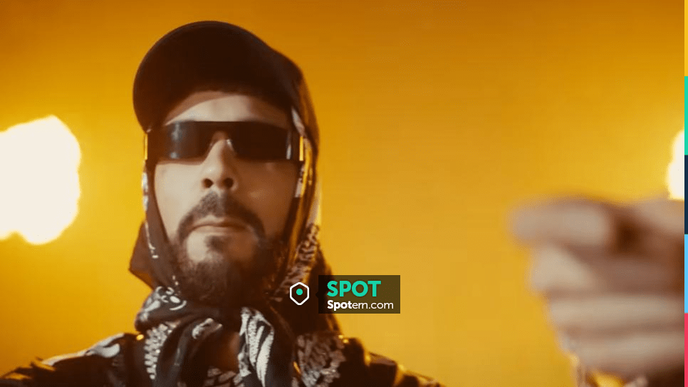 Amiri x Wes Lang Écharpe noire Allover Sketch Print portée par Anuel AA ...