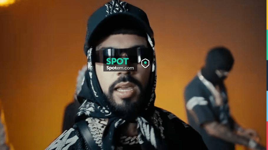 Balenciaga Black Narrow Mono Sunglasses worn by Anuel AA in VVS SWITCH ...