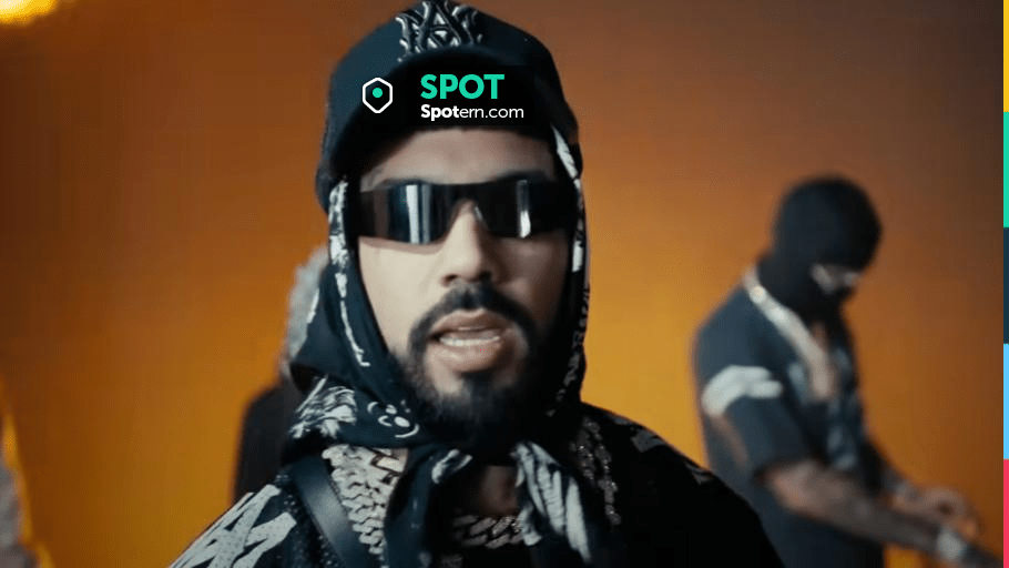 Amiri Black Outlined MA Logo Trucker Hat worn by Anuel AA in VVS SWITCH ...