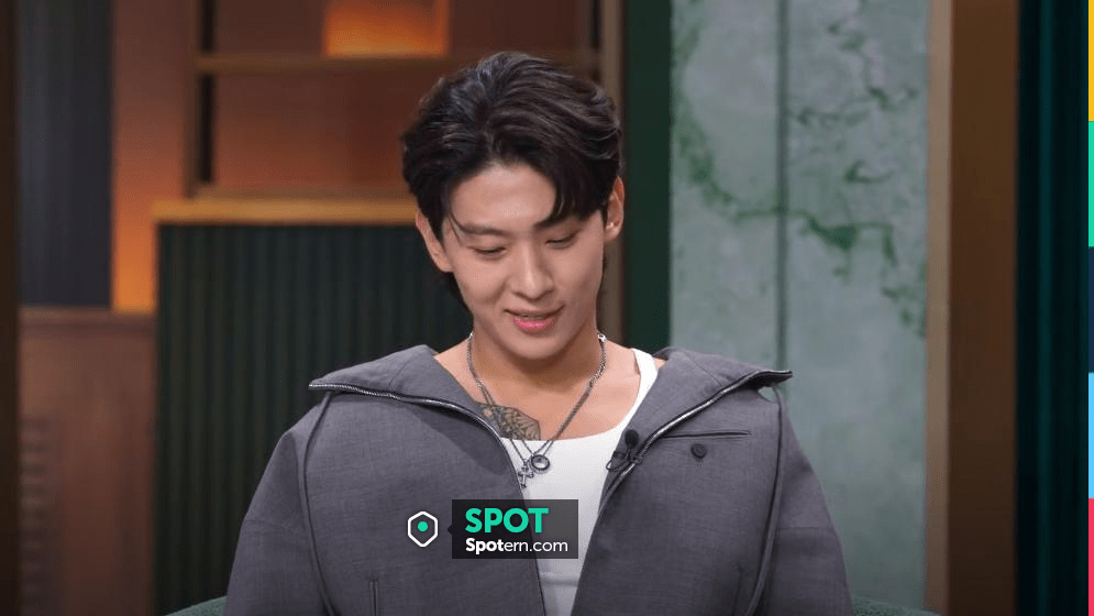 Ferragamo Draw­string Wool Hood­ed Jack­et worn by Kim Jin Young as ...