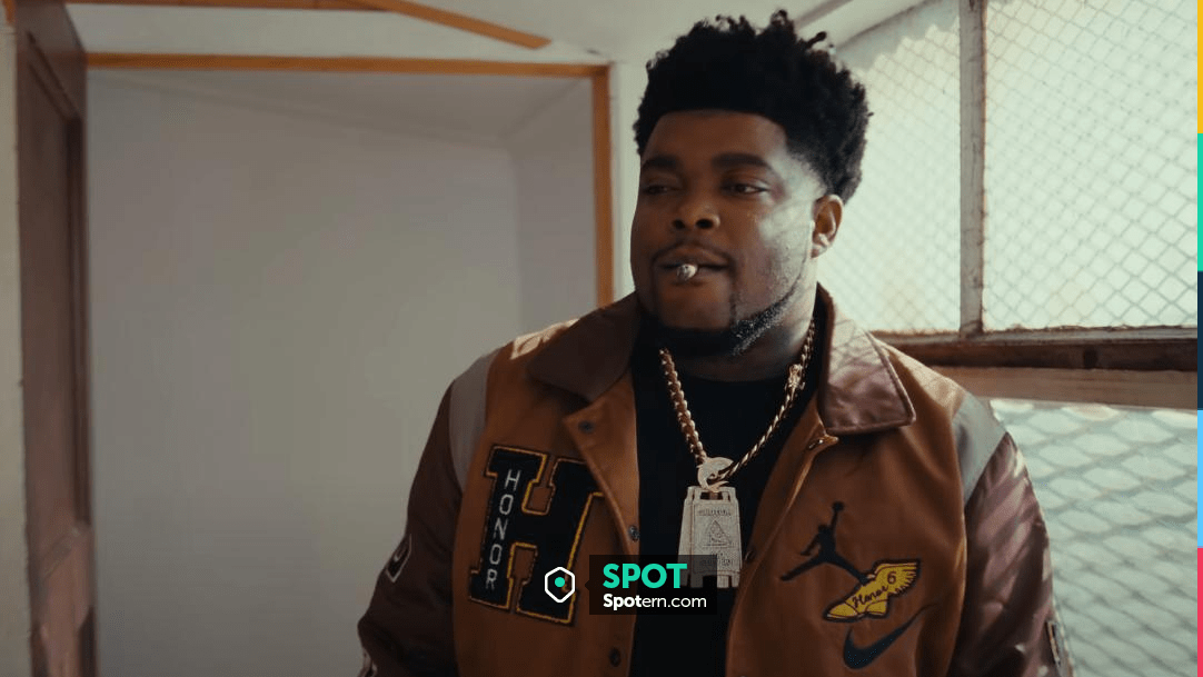 Nike Air Jordan x Honor The Gift Brown Varsity Jacket worn by BossMan ...