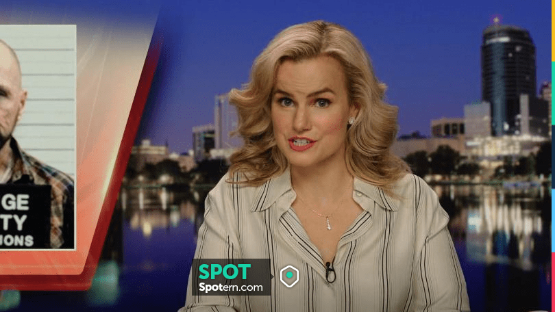 Vince Fine Variegated Stripe Button Down Shirt worn by Kaitlin Fox ...