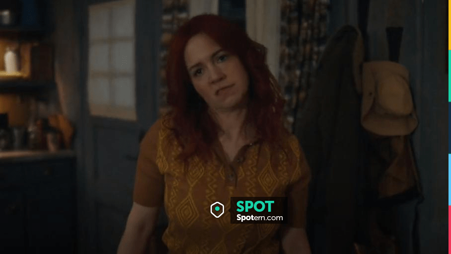 Urban Outfitters Bryce Argyle Knit Jacquard Polo Sweater worn by D'Arcy ...