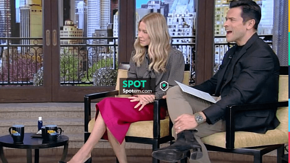 Saint Laurent Laval­liere Neck Blouse worn by Kelly Ripa as seen in ...