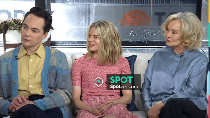 Shoshanna Pink Heath Knit Jacquard Mini Dress worn by Celia Keenan ...
