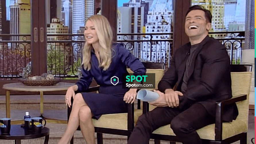 Lafayette 148 New York French Cuff Silk But­ton Up Blouse worn by Kelly ...