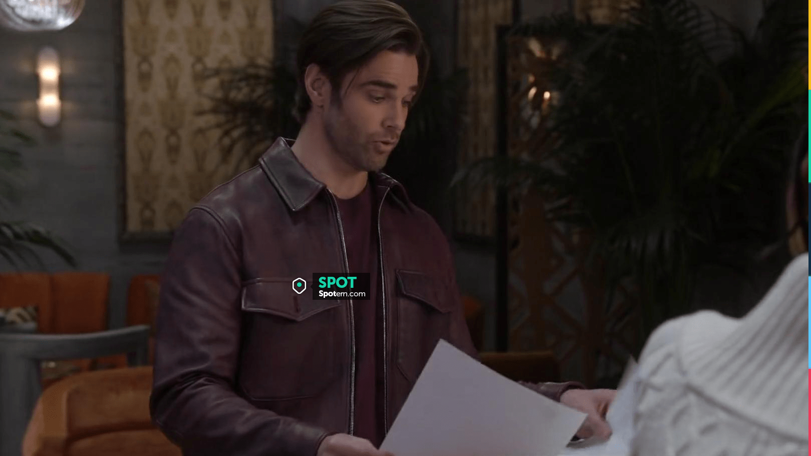 Paul Smith Hand Paint­ed Leather Jack­et worn by Ryan as seen in All ...