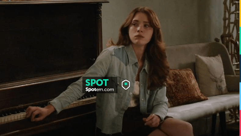 Mother Super Ex's Crop Denim Shirt In All Broke Down Light worn by ...