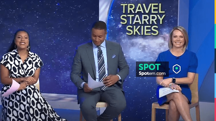 Talbots Woven Sleeve Crewneck Tee in Blue Majesty worn by Dylan Dreyer ...