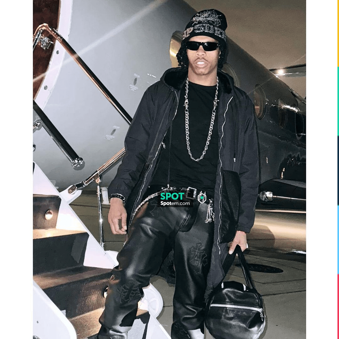 Chrome Hearts Black Leather 'Roller' Belt worn by Lil Baby on the ...