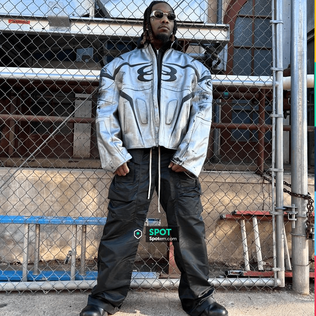Rick Owens Black Nylon 'Creatch' Cargo Pants worn by Offset on the ...