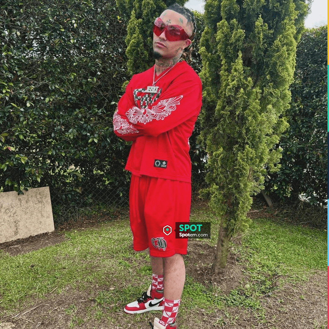 Chrome Hearts x Matty Boy Red Mesh Shorts worn by Lil Pump on the ...