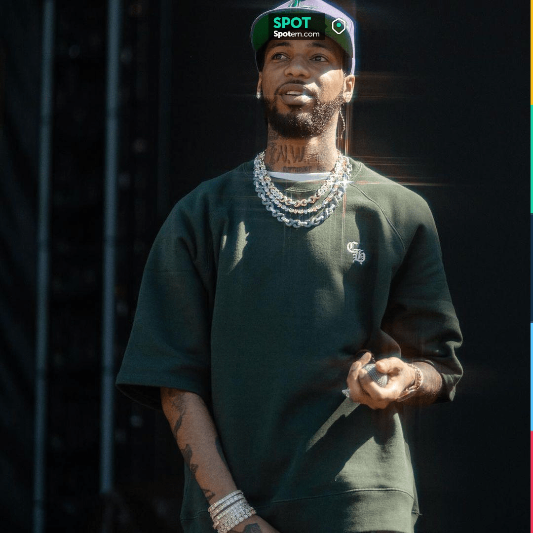 Chrome Hearts Purple & Green Cross Patches 'CH' Hat worn by Key Glock ...