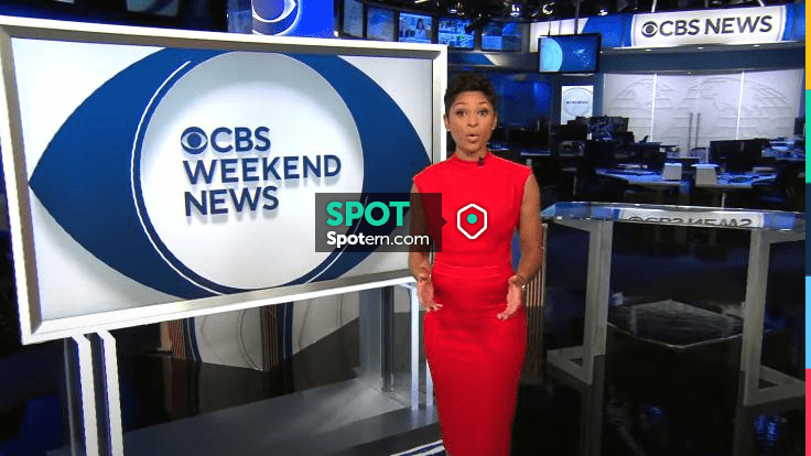 Express Draped Mock Neck Midi Dress worn by Jericka Duncan as seen in ...