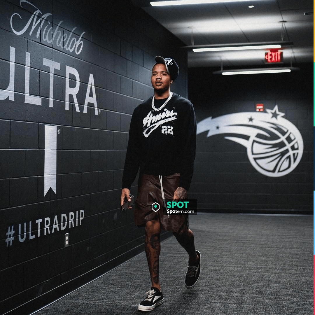 Rick Owens Dark Brown Leather Boxing Shorts worn by Markelle Fultz on ...