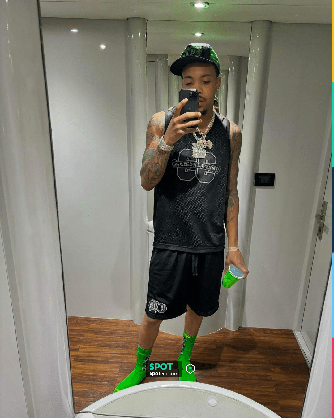 Chrome Hearts x Matty Boy Lime Green Flame Socks worn by G Herbo on the Instagram account ...