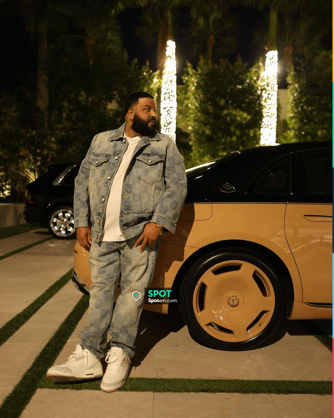 Louis Vuitton Light Blue Damier Flared Jeans worn by DJ Khaled on the ...