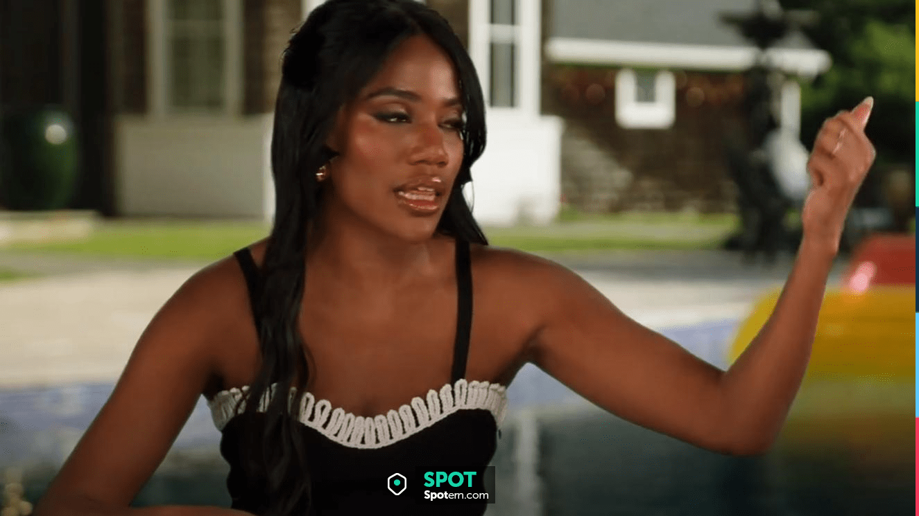 By Malene Birger Kylee Braid Trim Sweetheart Peplum Top worn by Gabby ...