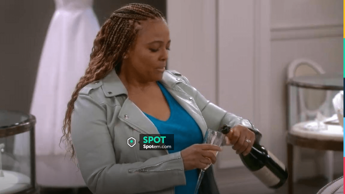 Eloquii Faux Leather Moto Jacket worn by Regina Upshaw (Kim Fields) as ...