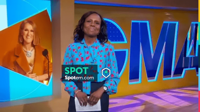 Blouse à col noué à imprimé rose dispersée de la collection Michael ...