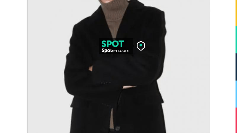 Women Black Wool Long Coat of Rebecca Godfrey (Riley Keough) in Under ...