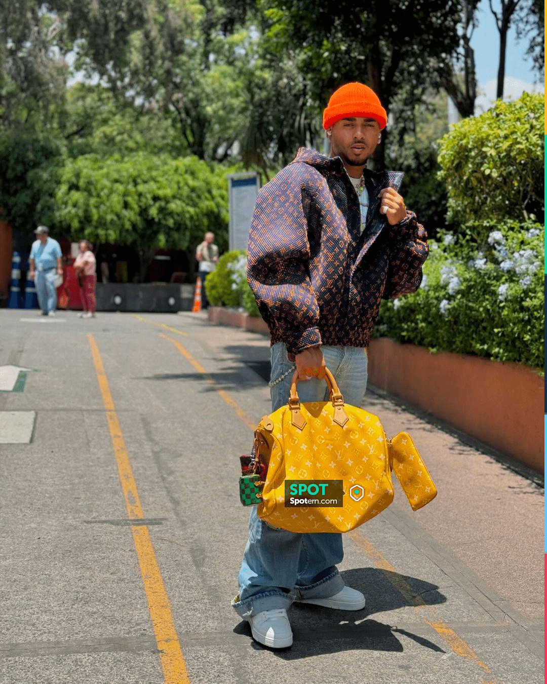 Louis Vuitton Yellow Monogram Speedy 40 Bag worn by Ozuna on the ...