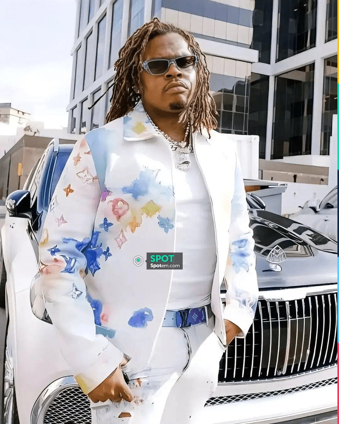 Louis Vuitton Watercolor Monogram Leather Jacket worn by Gunna on the ...