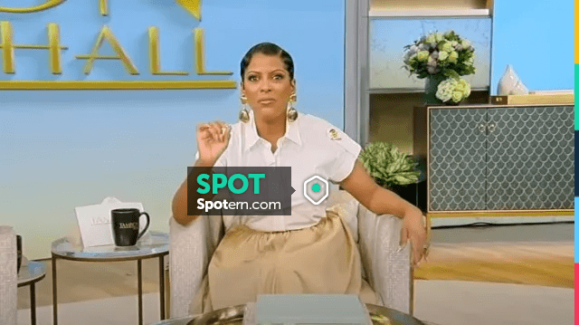 Moschino Shoul­der-tabs Shirt worn by Tamron Hall as seen in Tamron ...