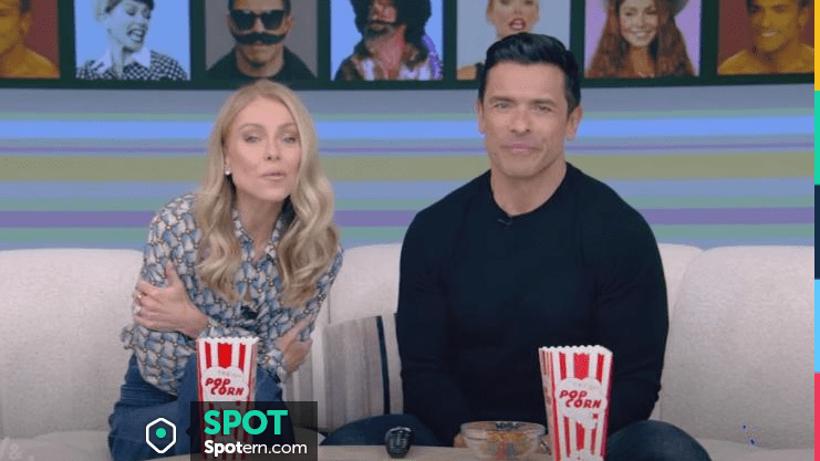 Frame Le Palazzo Wide-leg High-rise Stretch-denim Jeans worn by Kelly ...