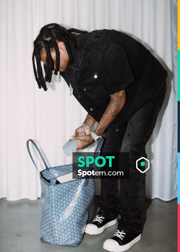 Faded Black 'Flower Crystal' Straight Jeans worn by Lil Durk on the ...