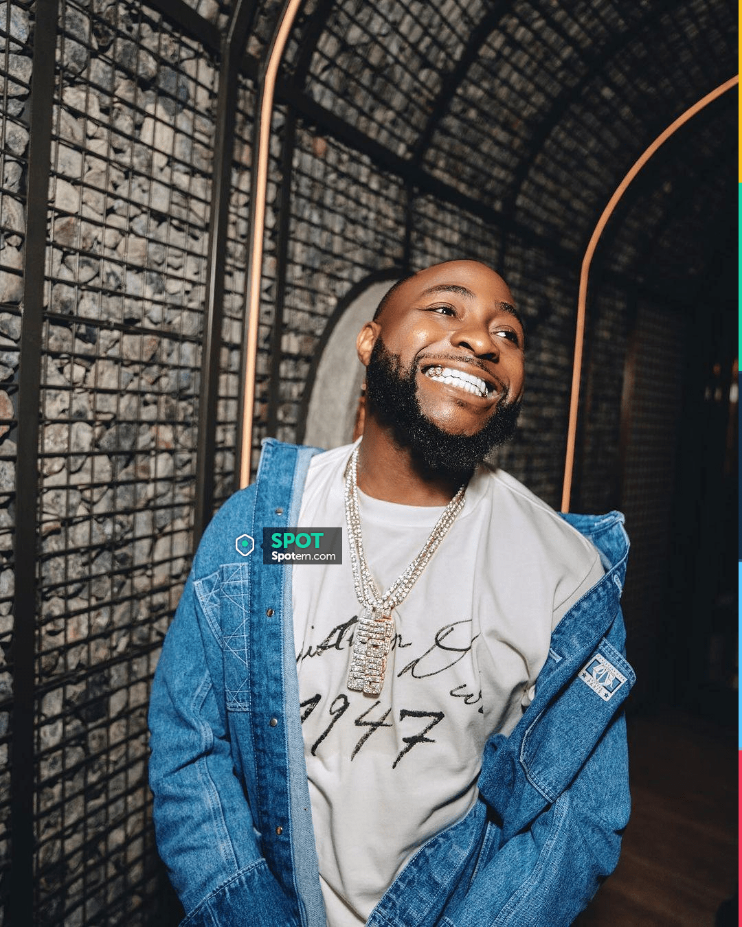 Dior Blue Denim 'Dior Charm' Chore Jacket worn by Davido on the ...