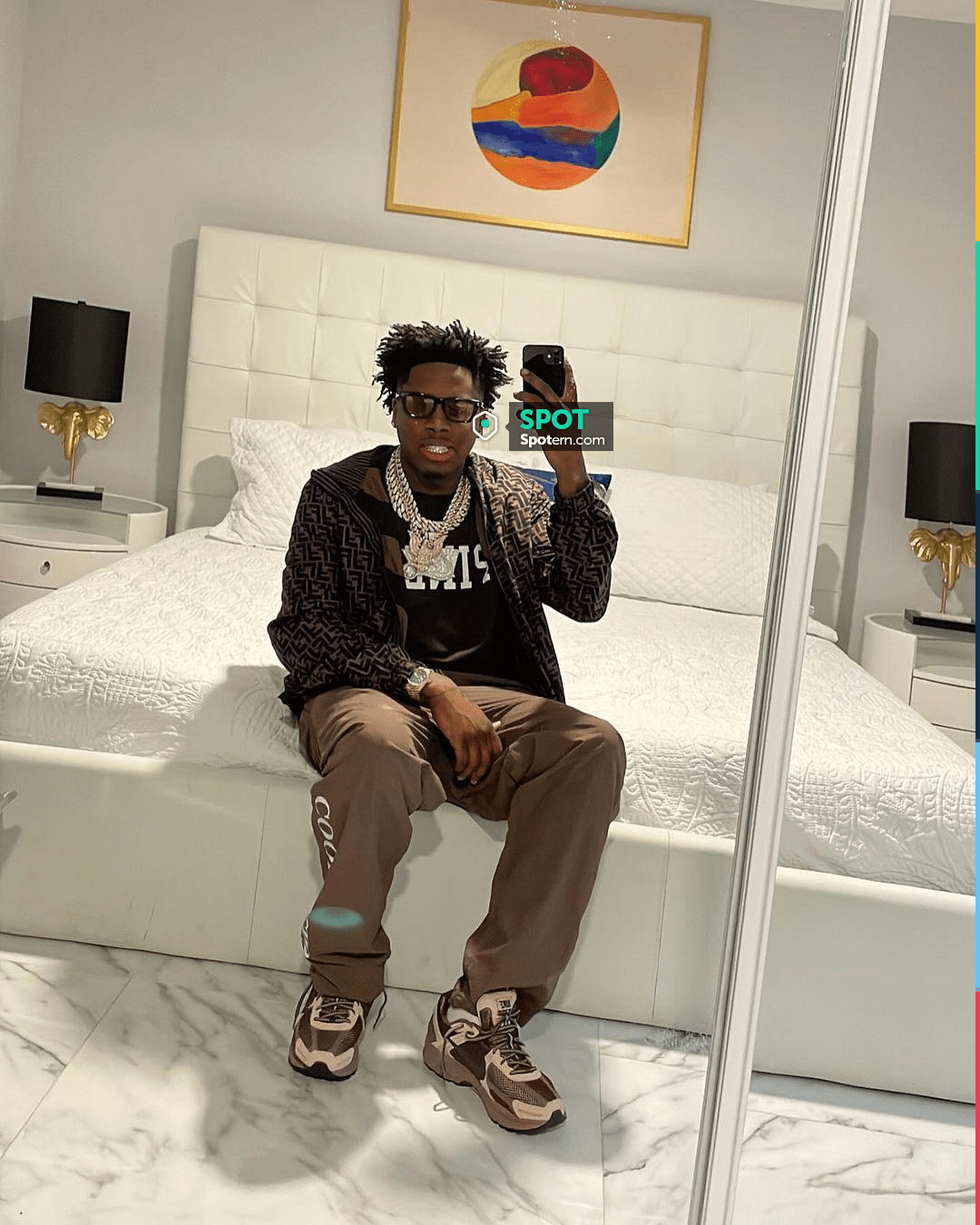 Illesteva Black & Yellow 'Portugal' Sunglasses worn by Real Boston ...