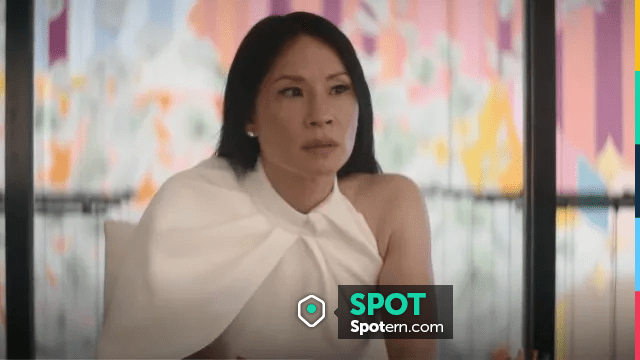 Safiyaa Jaime Black & Ivory Jumpsuit worn by Joyce Newman (Lucy Liu) as seen in A Man in Full ...