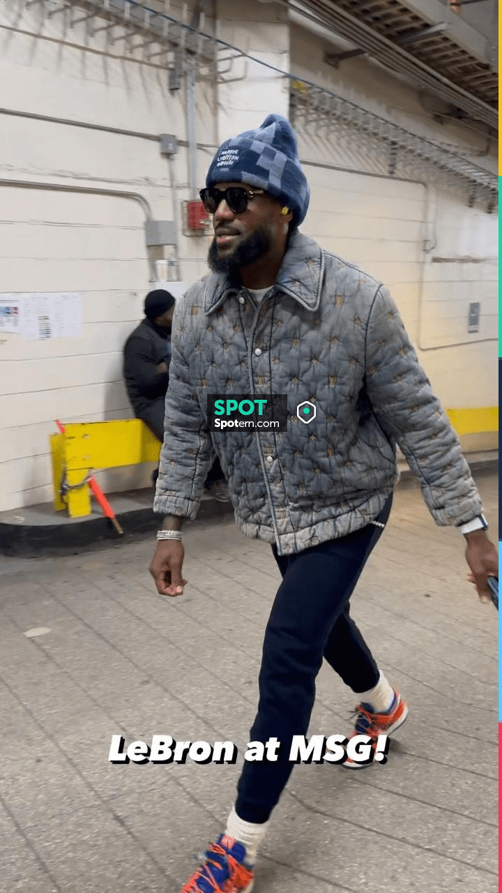 Louis Vuitton Blue Denim Monogram-Quilted Jacket worn by LeBron James ...
