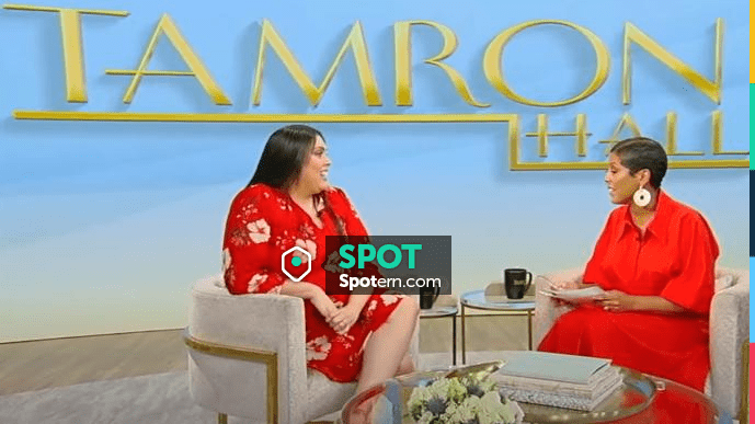 A new day Red Flo­ral Dress worn by Anthena Valentine as seen in Tamron ...