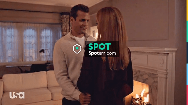 Beige knitted zip sweater worn by Harvey Specter (Gabriel Macht) in ...