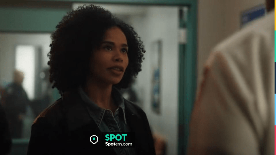 DKNY Mixed Media Moto Jacket worn by Special Agent Sheryll Barnes (Roxy ...