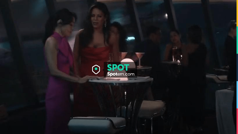 House of CB Adrienne Robe bustier en satin froncé portée par le chef ...