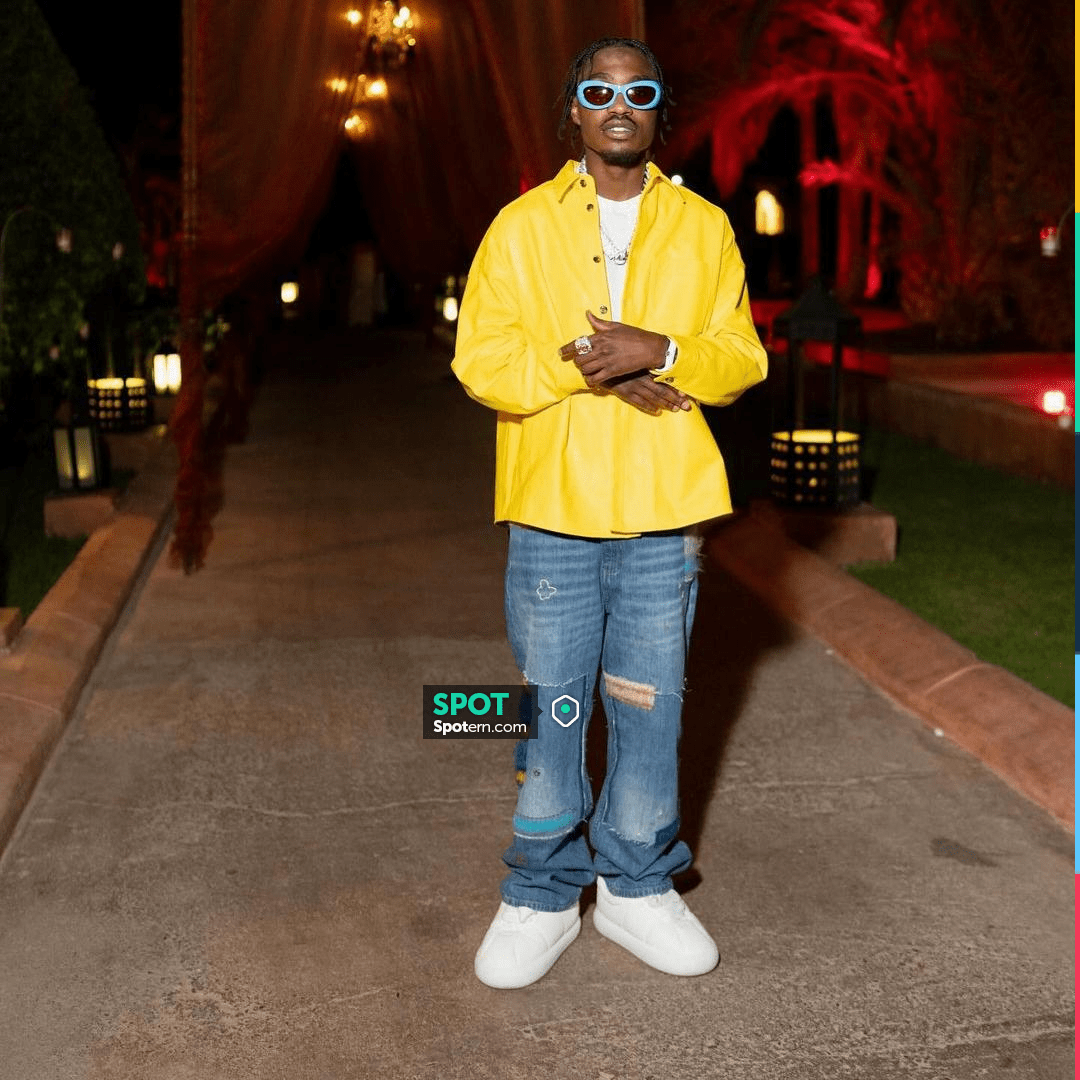 Marni Blue Mohair Patch Carpenter Jeans worn by Lil Tjay on the ...