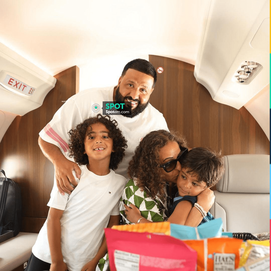 Sergio Tacchini White & Light Pink Stripe Grello T-Shirt worn by DJ ...