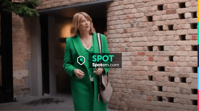 Zara Green Coat worn by Alexa Crowe (Lucy Lawless) as seen in My Life ...