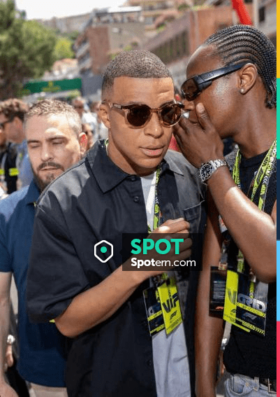 Kylian Mbappé Wardrobe: Nike Black Button-Down Boxy Shirt worn at 2024 ...