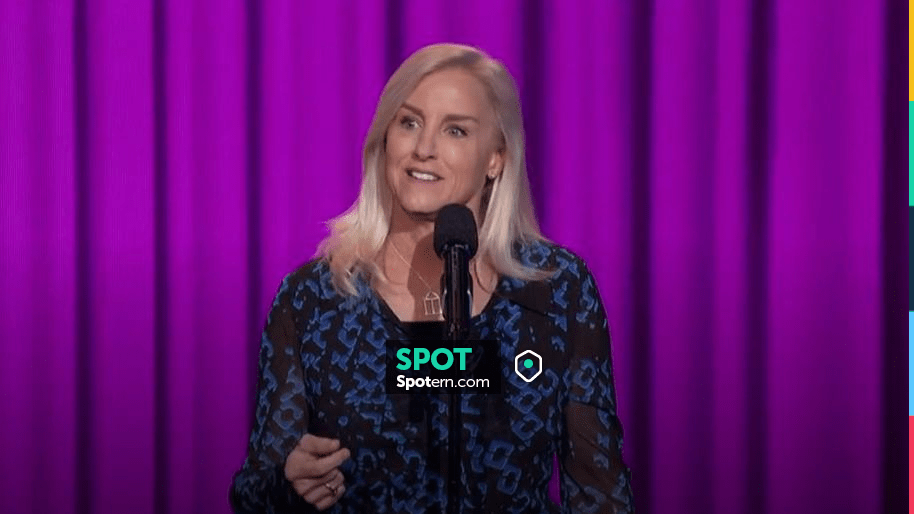 Diane von Furstenberg Mackenzie Top in Folded Chain Blue worn by Nancy ...