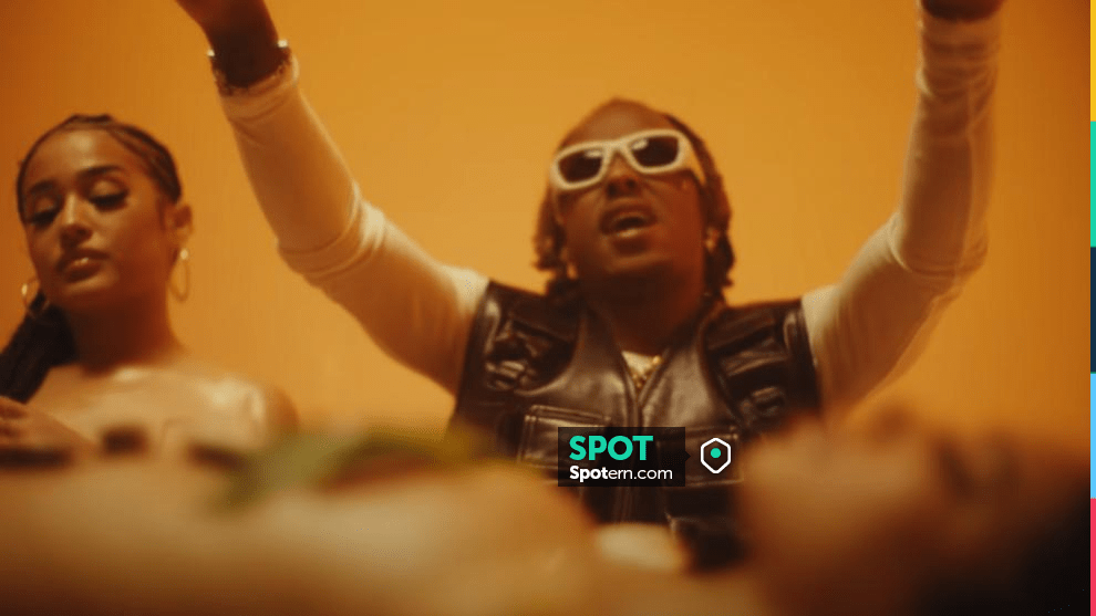 Get the look of Rich The Kid: Leather Utility Cargo Pocket Vest worn by ...