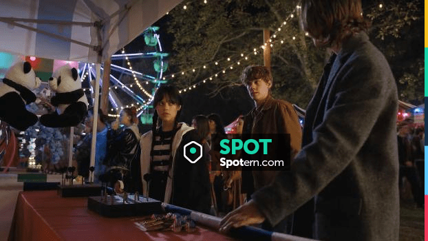 Netflix's Wednesday Wardrobe: Layered black and white hoodie worn by ...