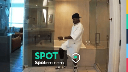 Nike White Allover 'Nike Air' Logo Shorts worn by DaBaby in Dababy- Not Like Us Freestyle ...