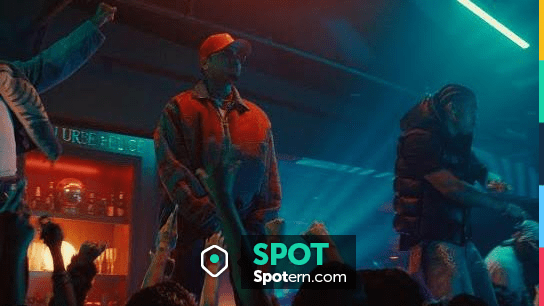 Diesel Red Logo & Blue Denim Devoré Jeans worn by Chris Brown in Chris ...